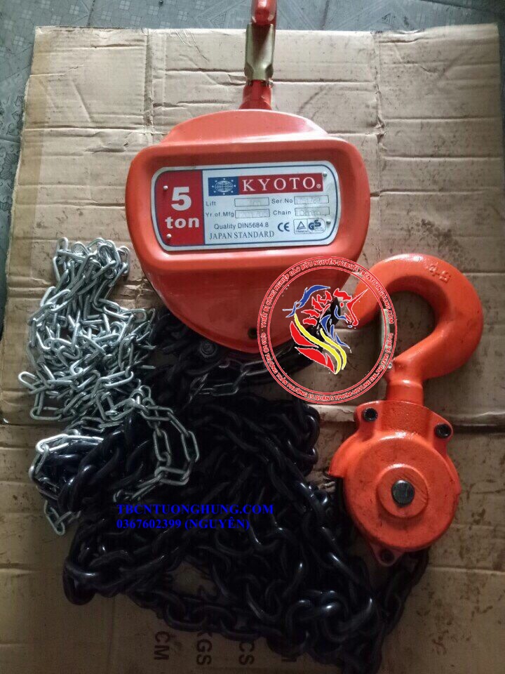 Palang xích kéo tay Kyoto 5 tấn,pa lăng xích Kyoto 5 tấn,palang xích ...